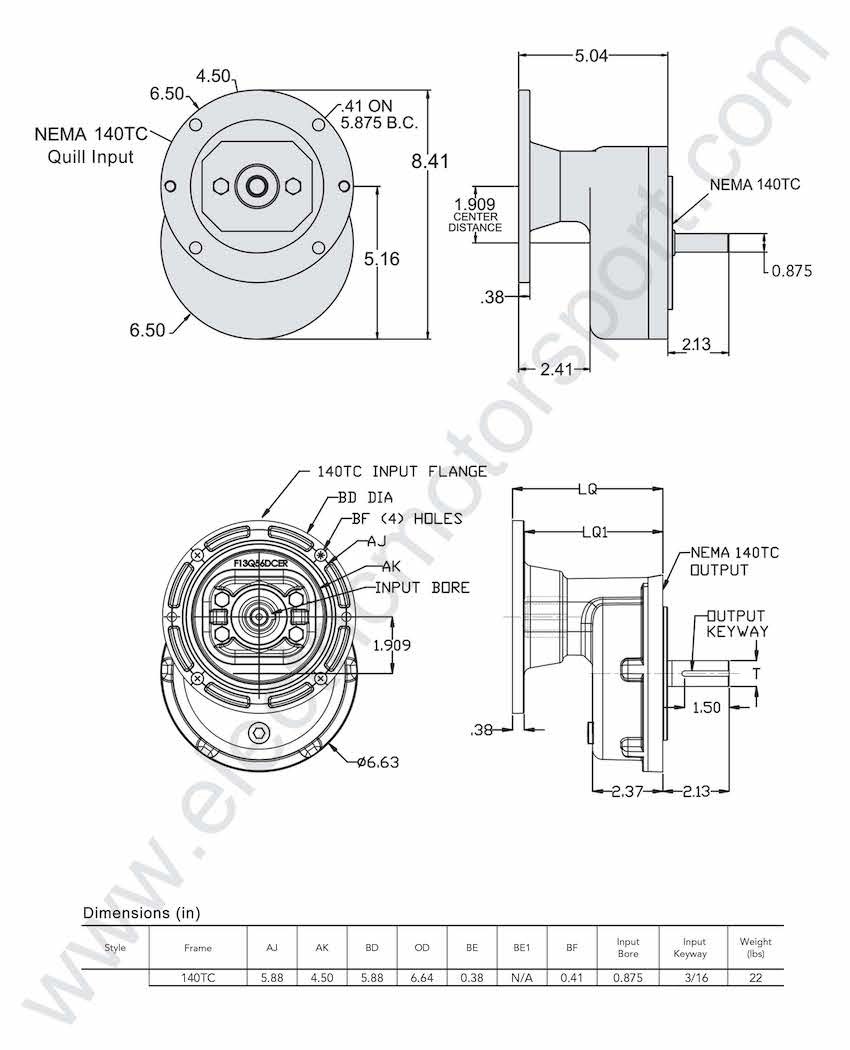 Aluminum Gear Reducer 7:1, C-Face